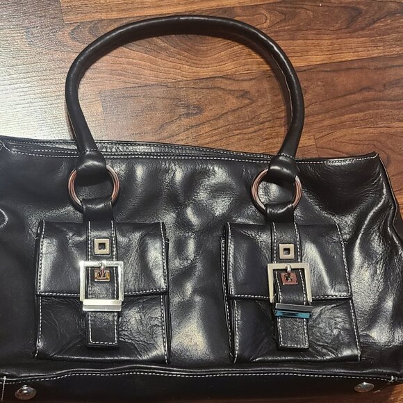 Perlina | Bags | Perlina Black Genuine Leather Shoulder Bag | Poshmark